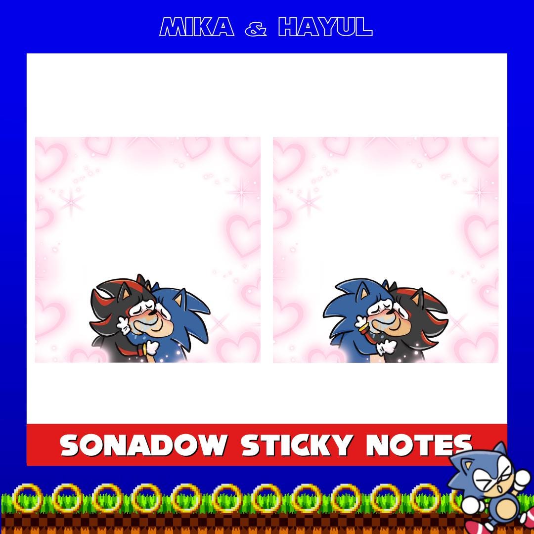 Sonadow Sonic and Shadow Kiss Sticky Notes - Etsy