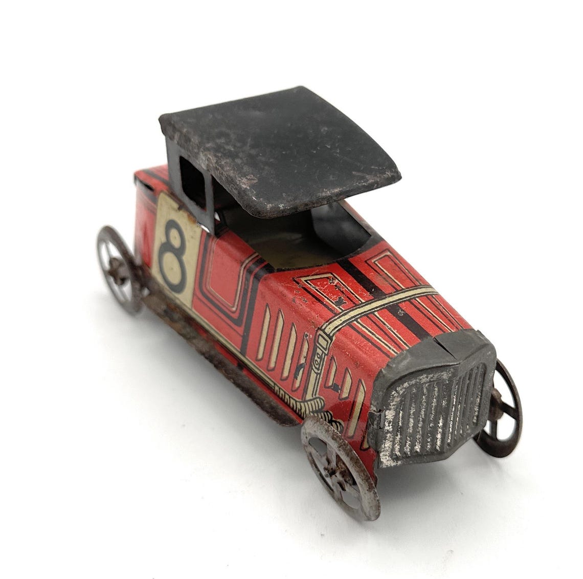 Antique Pre-war Rico #8 Boat Tail Racecar Penny Tin Toy - 4.5” Long - Etsy