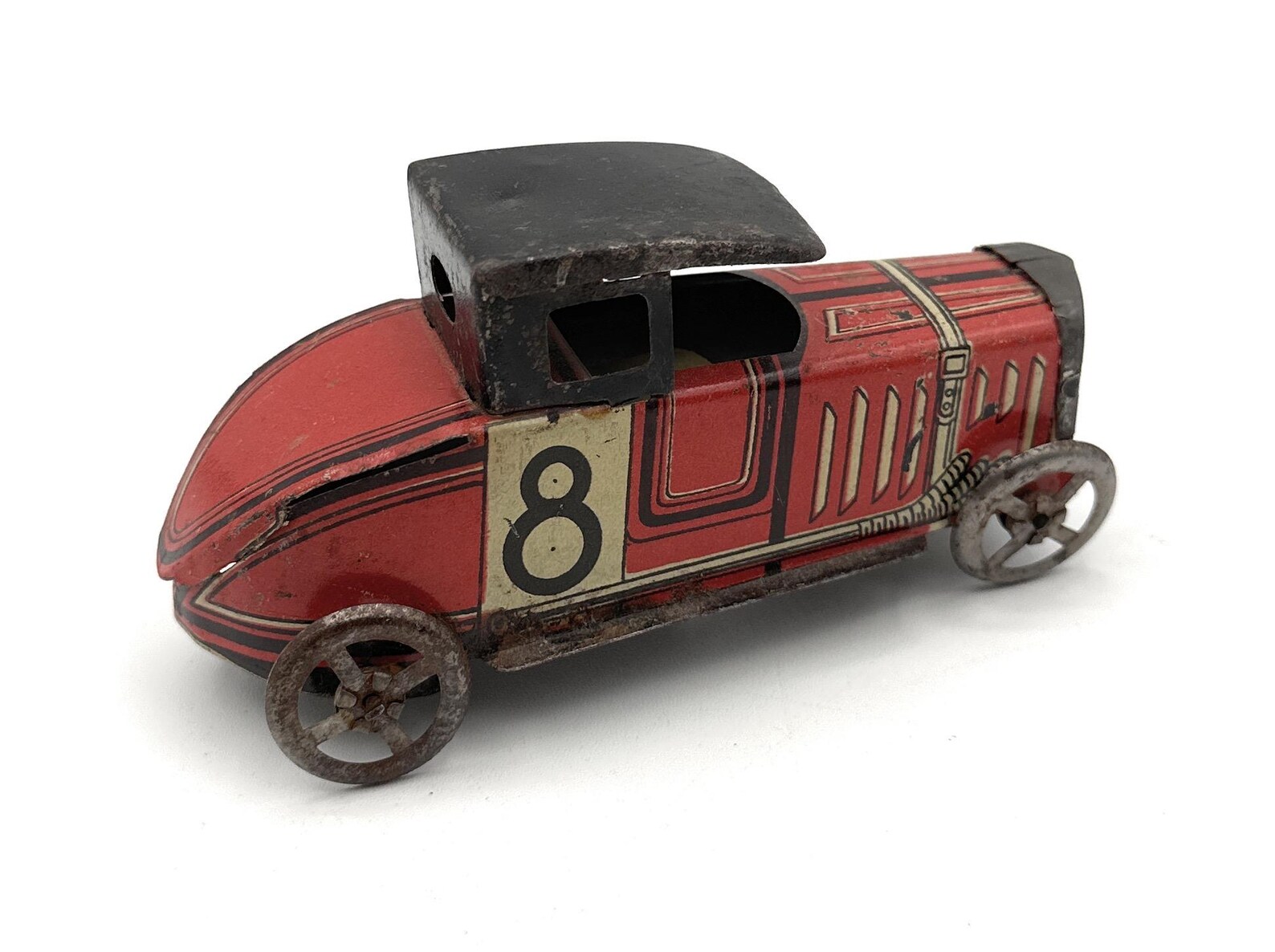 Antique Pre-war Rico #8 Boat Tail Racecar Penny Tin Toy - 4.5” Long - Etsy