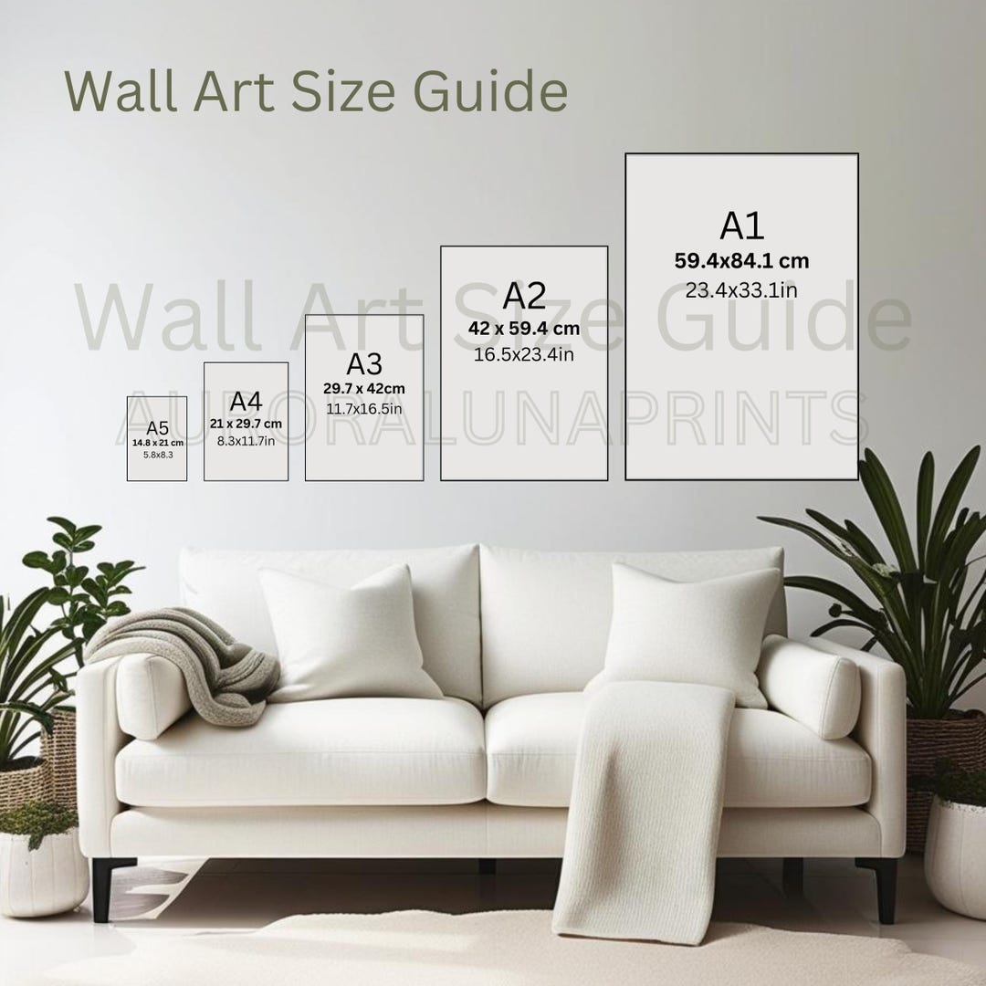 Wall Art Size Guide: Print & Frame Sizes (digital Download) - Etsy