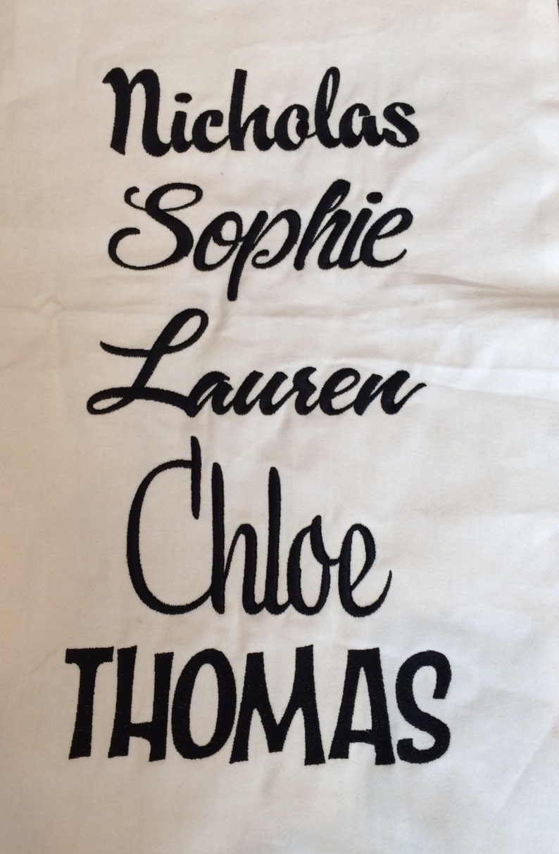 Profesional Embroidery YOU Pick Font and Color - Etsy