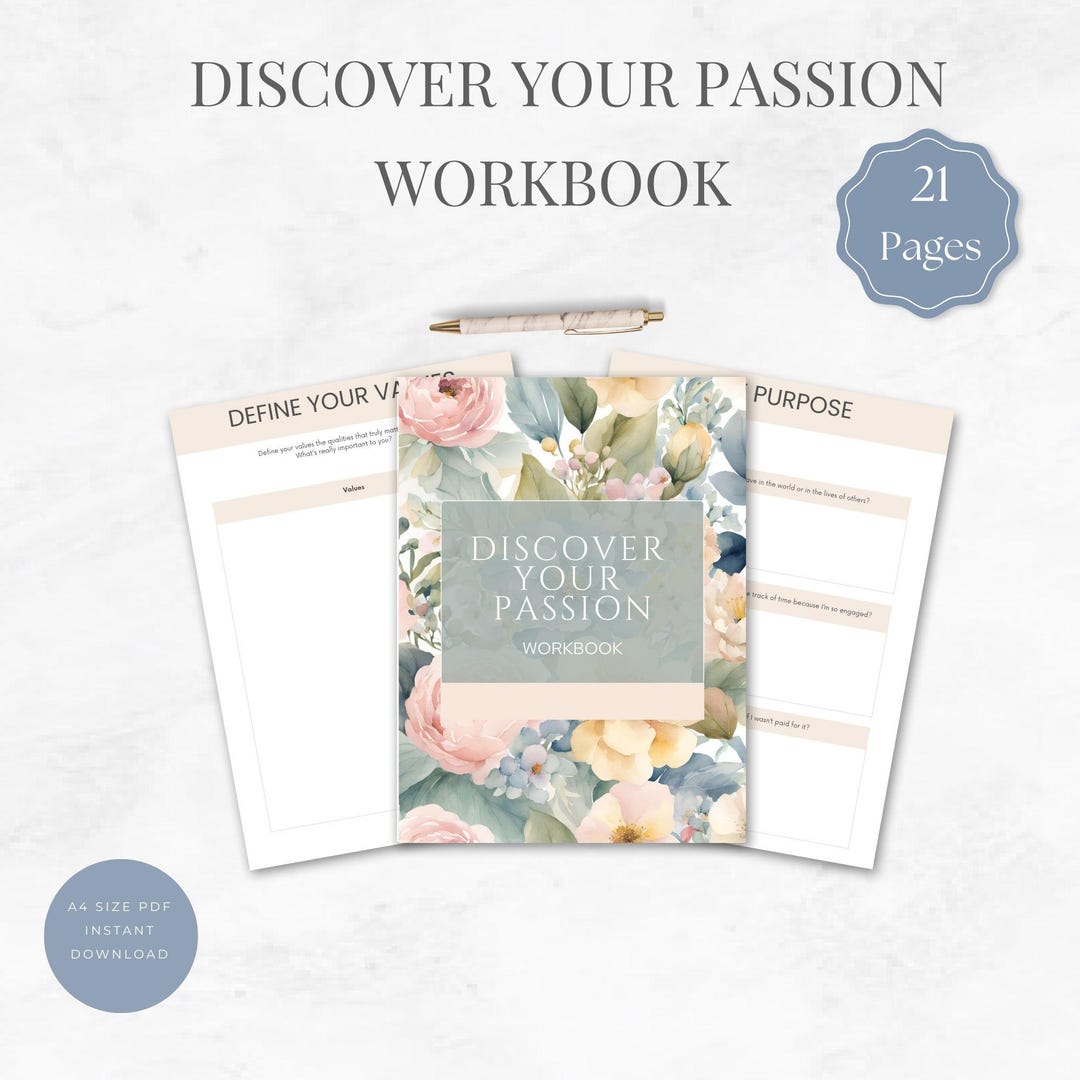 Discover Your Passion Workbook | Self-discovery & Life Purpose ...