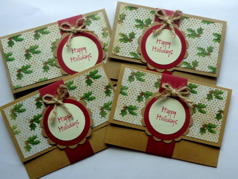 Happy Holidays, Christmas Gift Card Holder: Set of 4 Money Holder ...