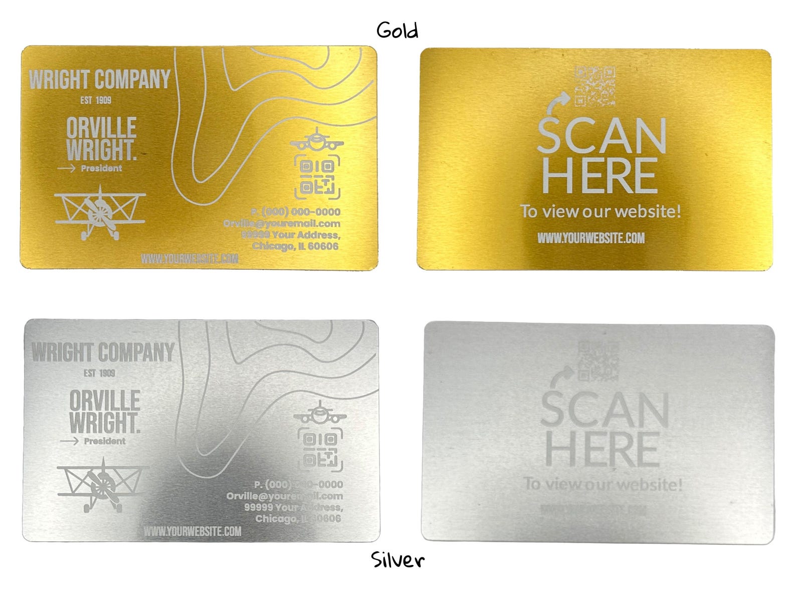 Laser Engraved Metal Business Cards: Custom Aluminum, Double-sided - Etsy