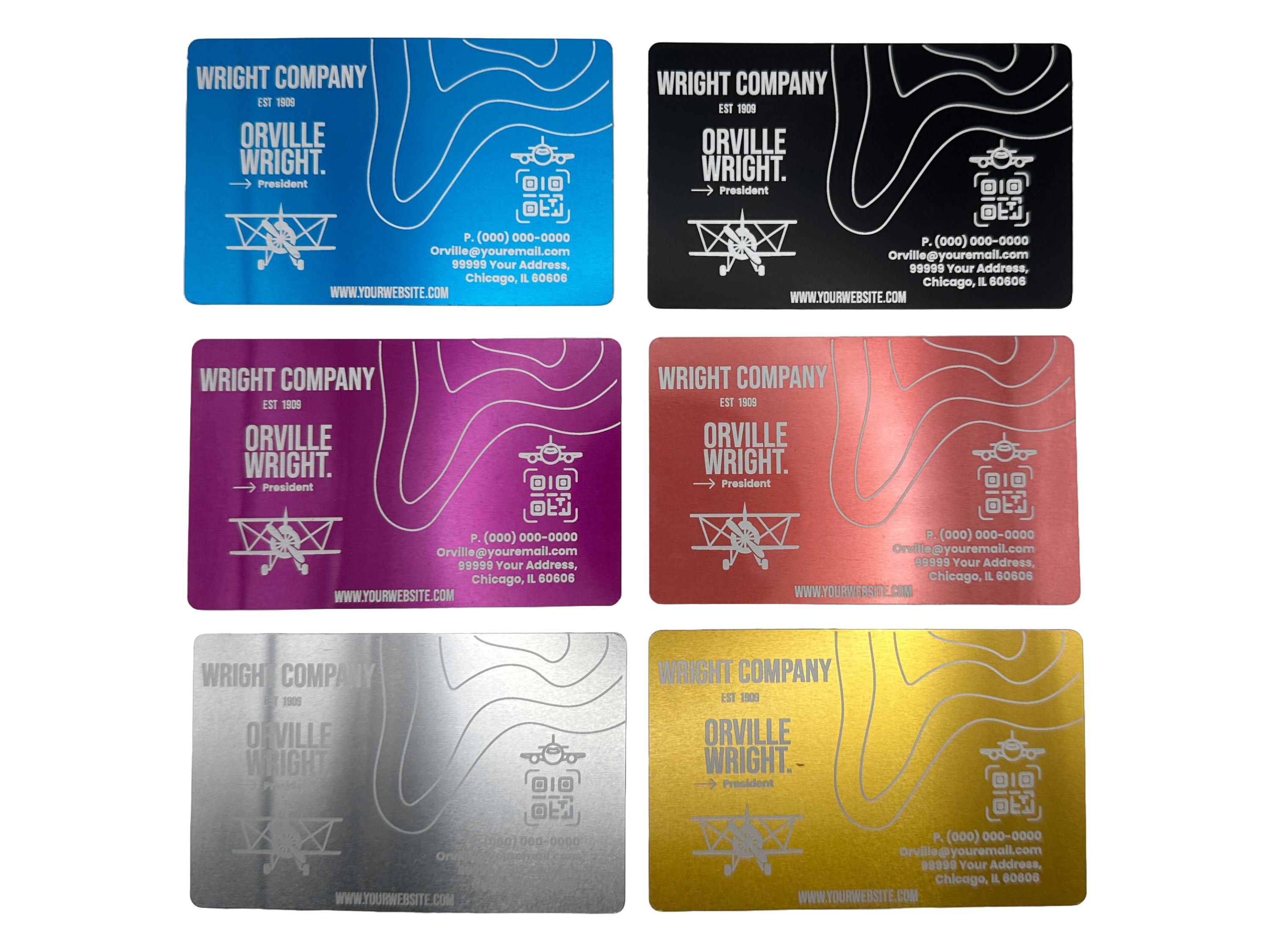 Premium Laser Engraved Metal Business Cards | Personalized Aluminum ...