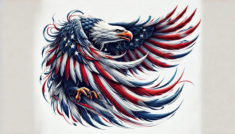 Bald Eagle Patriotic Clipart | American Flag Digital Graphics ...