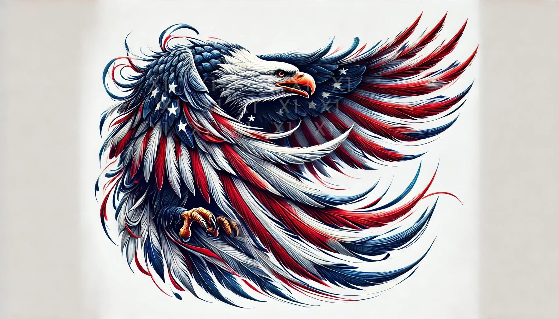 Bald Eagle Patriotic Clipart | American Flag Digital Graphics ...