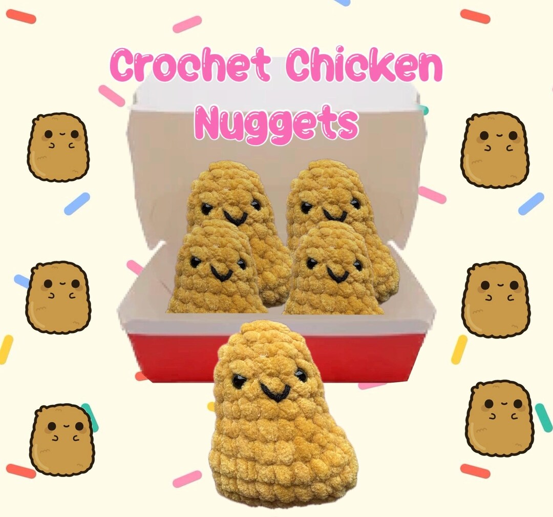 Crochet Chicken Nuggets Anxiety Crochet Handmade Worry Blob Fidget Toy ...