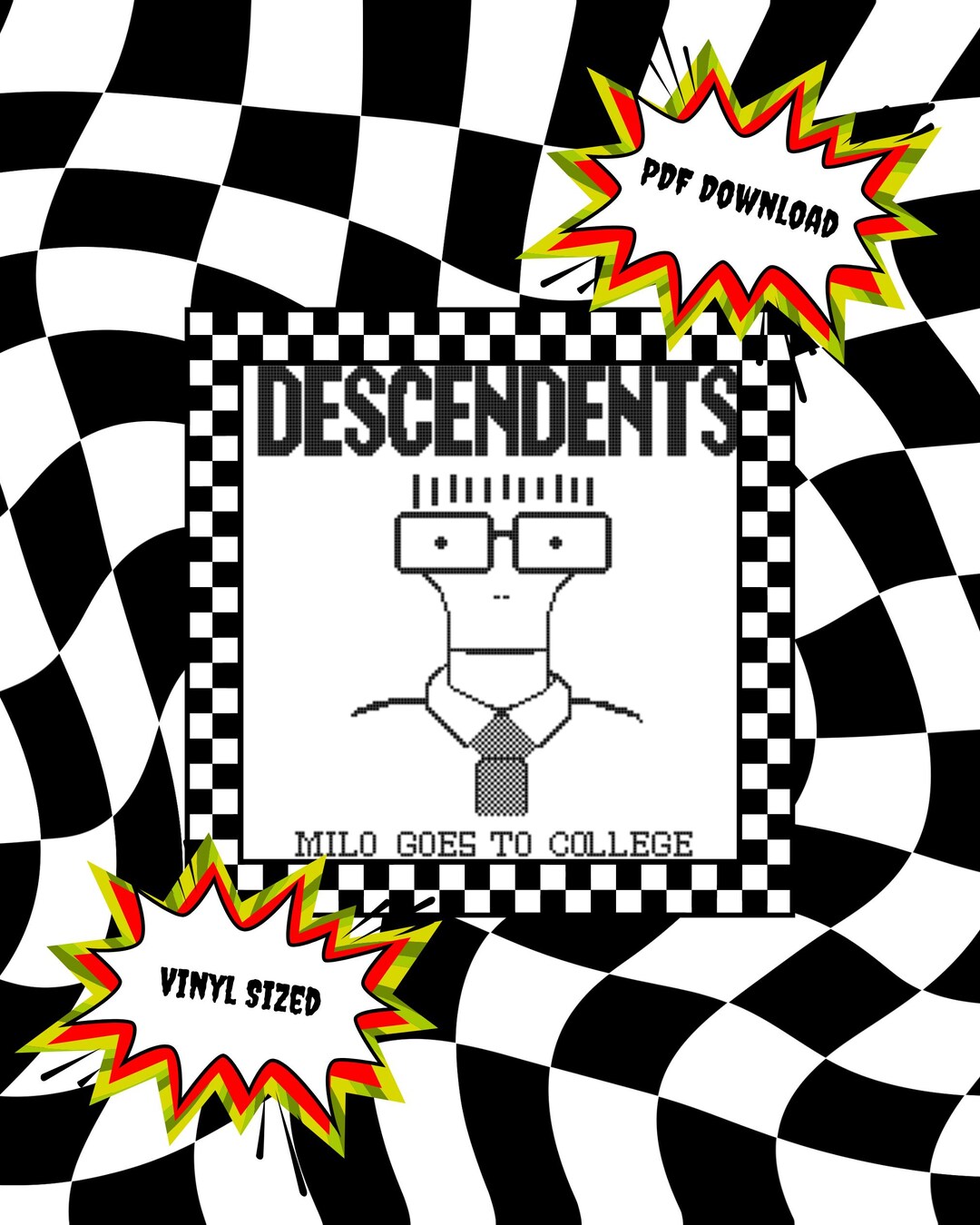 Descendents Milo Cross Stitch Pattern Punk Rock Album Cover Crafts Easy ...