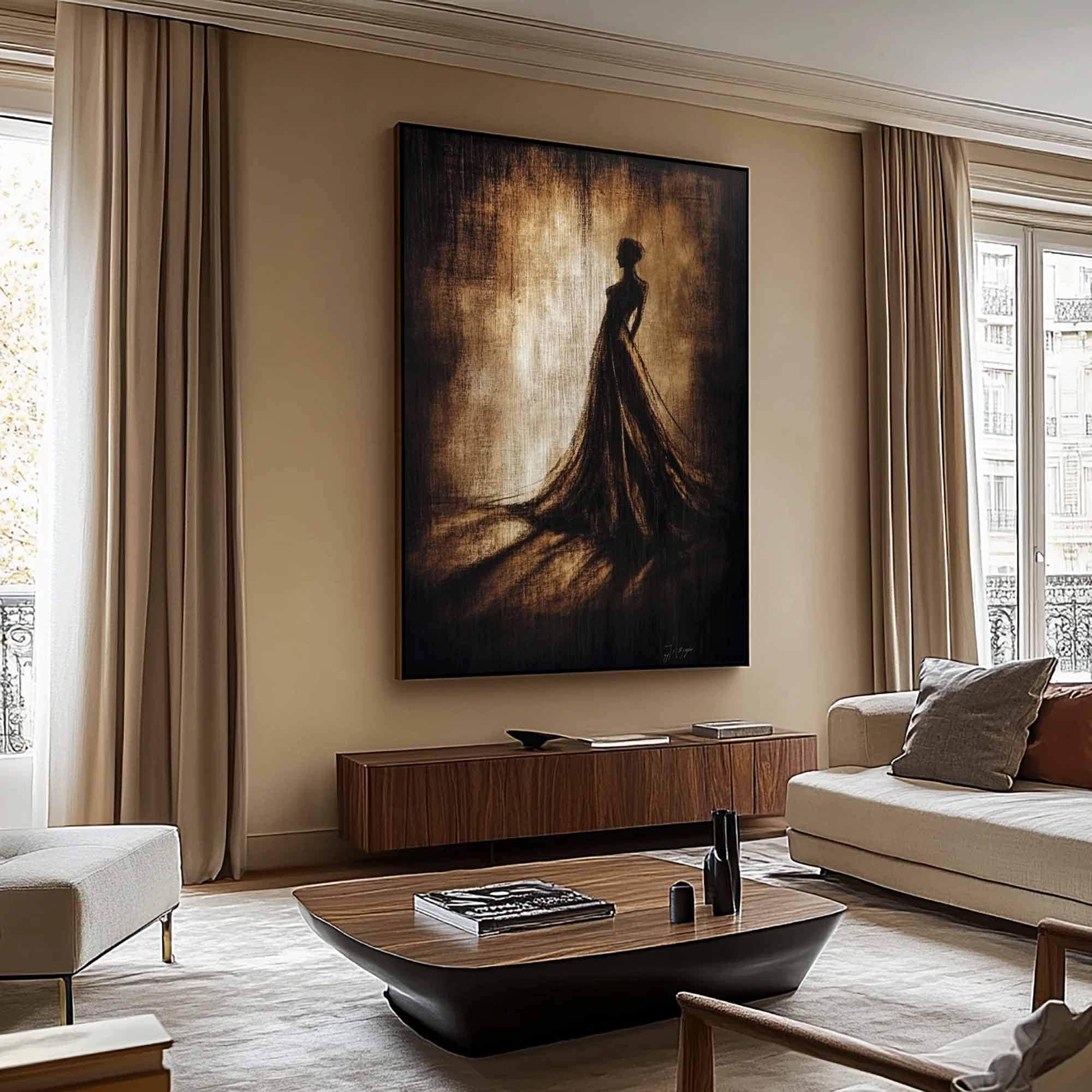 Abstract Painting of a Woman's Back Copper Abstract Art Beautiful ...