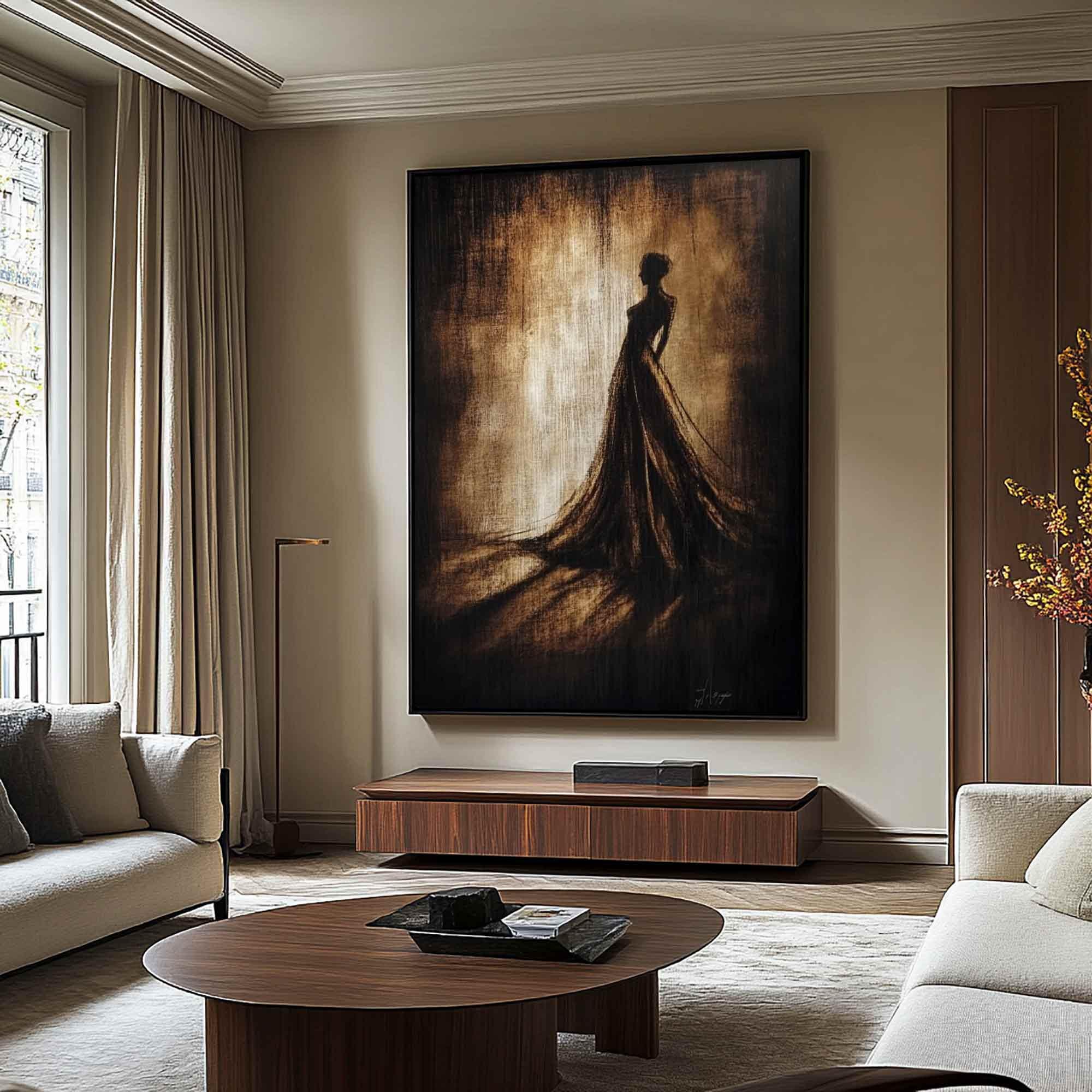 Abstract Painting of a Woman's Back Copper Abstract Art Beautiful ...