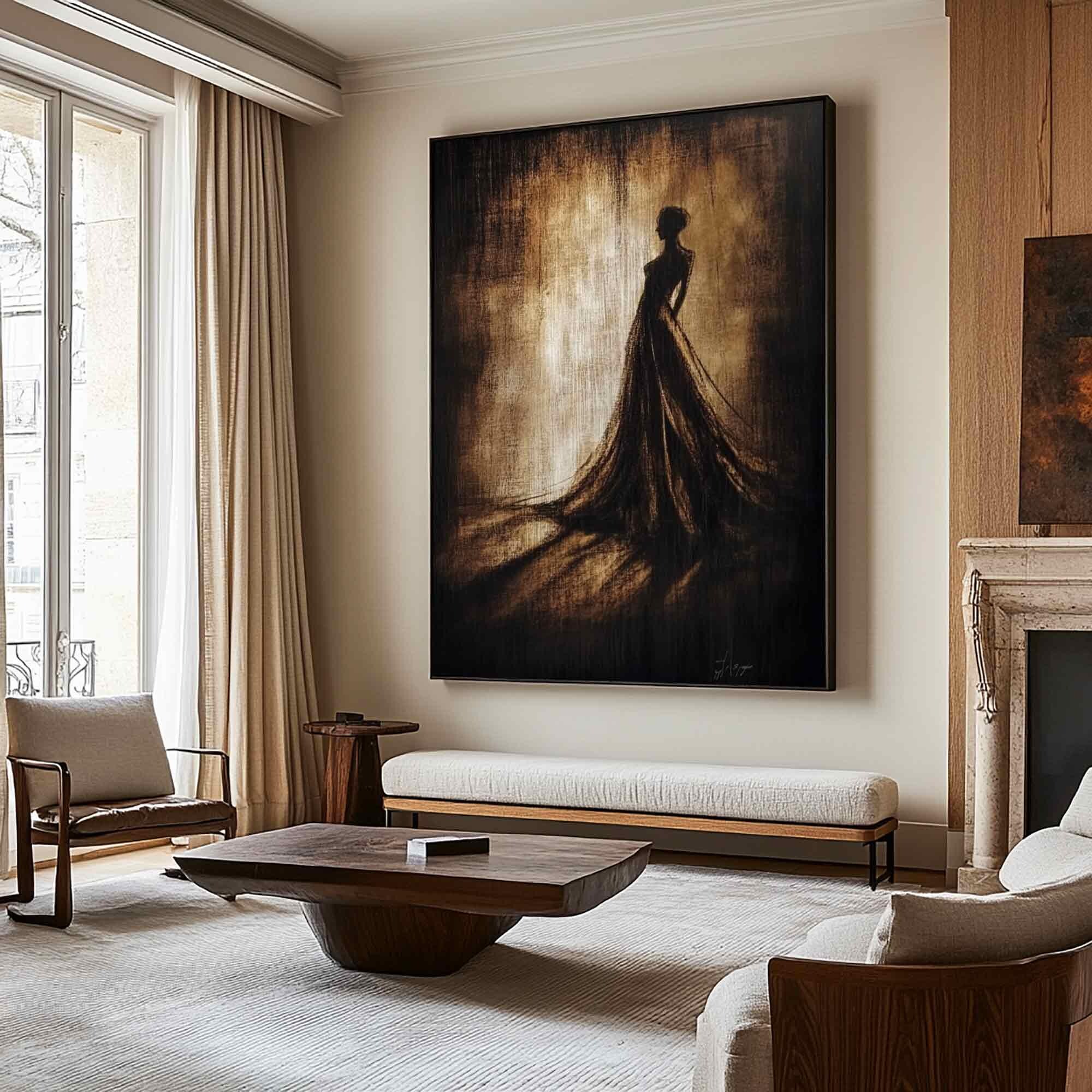 Abstract Painting of a Woman's Back Copper Abstract Art Beautiful ...