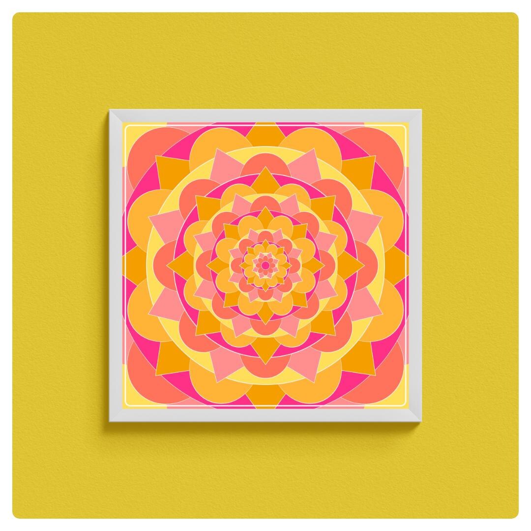 Mandala Printable Poster | Sunset 1 Full Page | Bright Minimalist Art ...