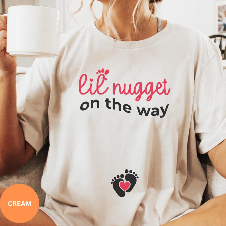Lil Nugget Pregnancy Announcement Shirt: Baby Reveal Tee Baby Shower ...