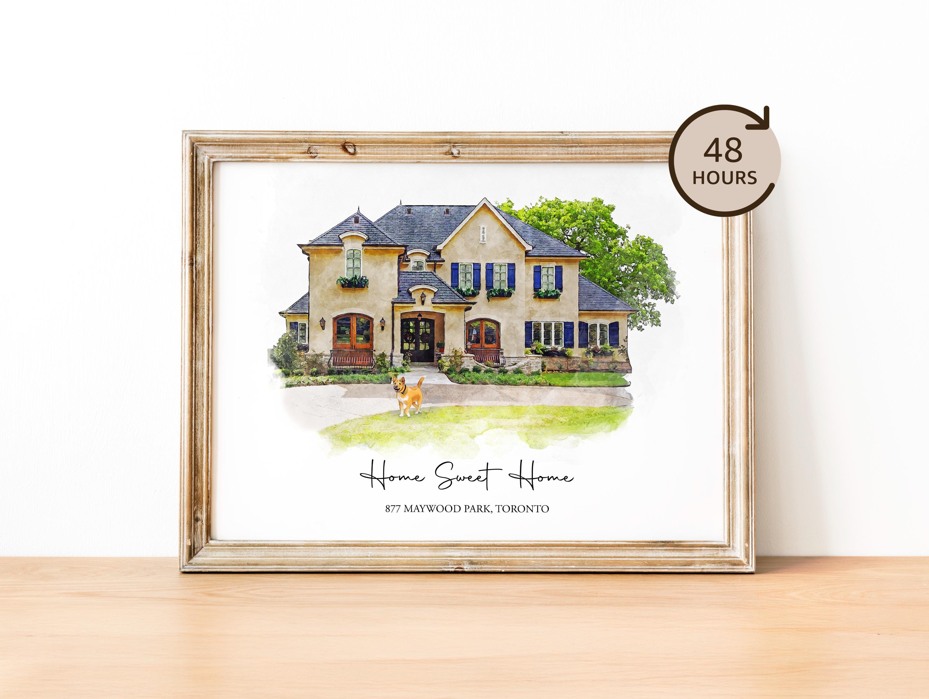 Custom House Sketch, New Home Print, Drawing From Photo, Personalized ...