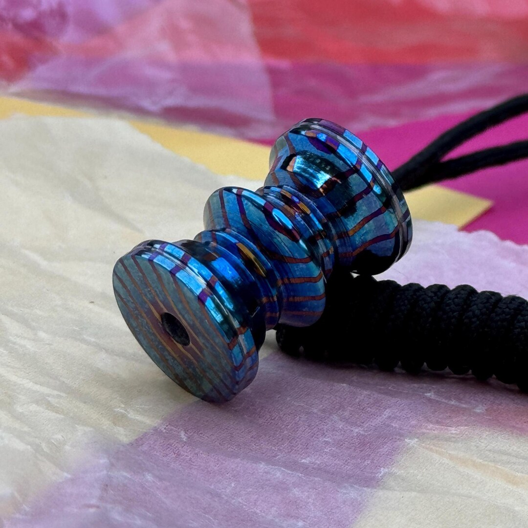 1x Timascus Bead Paracord Bead Zipper EDC Lanyard Bead Knife Bead ...