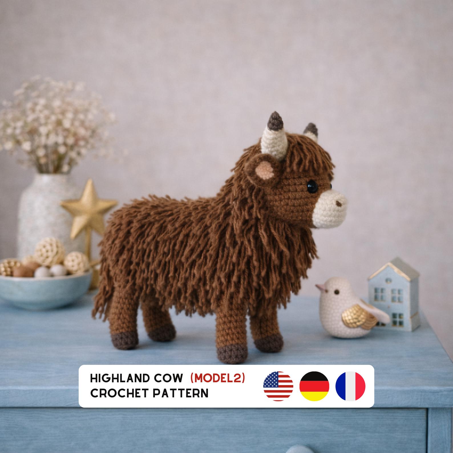 Highland Cow Crochet Pattern: Amigurumi Cow Tutorial (PDF Download En ...
