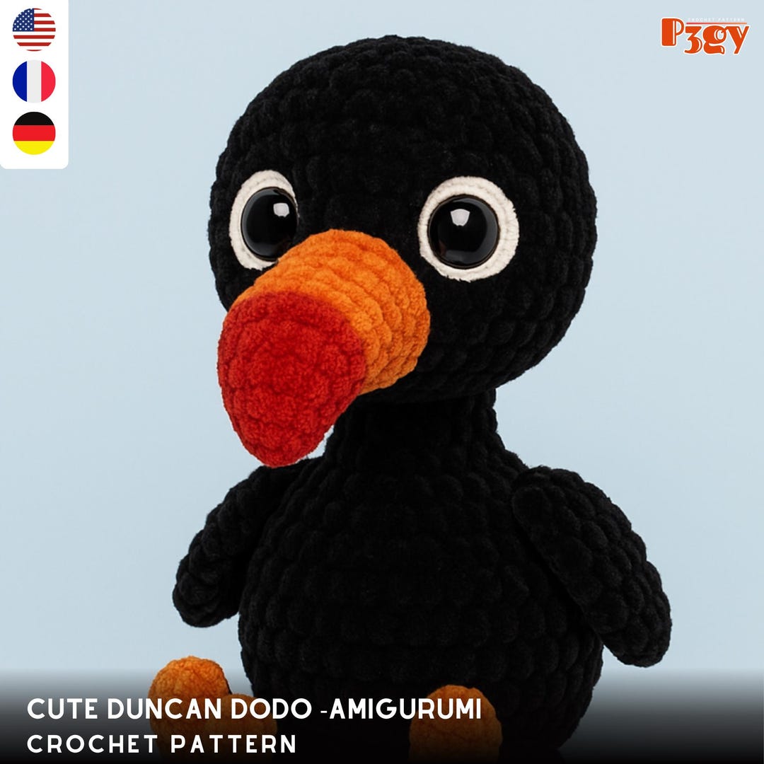 Dodo Bird Crochet Pattern – Fun Amigurumi Bird Toy – Easy Plush Pdf ...