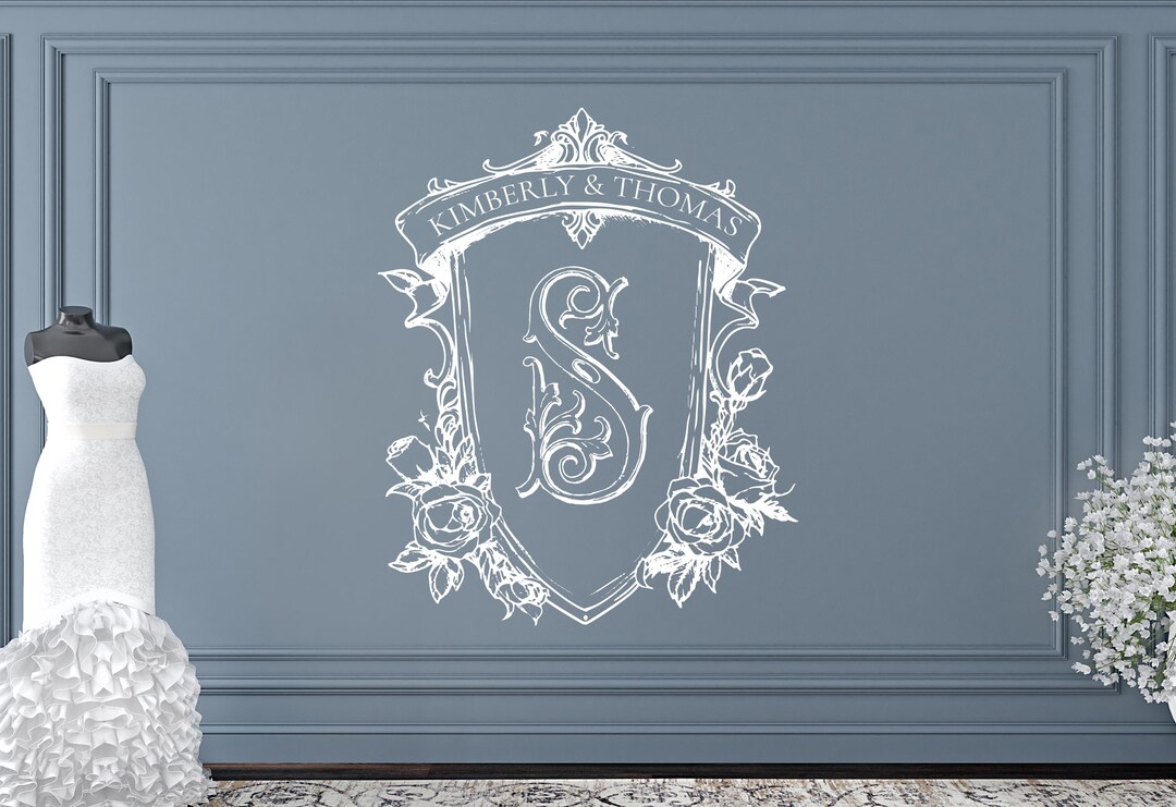 Custom Wedding Crest Logo, Personalized Monogram Initials, Digital ...