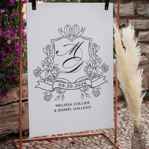 Custom Wedding Crest Logo, Personalized Monogram Initials, Digital ...