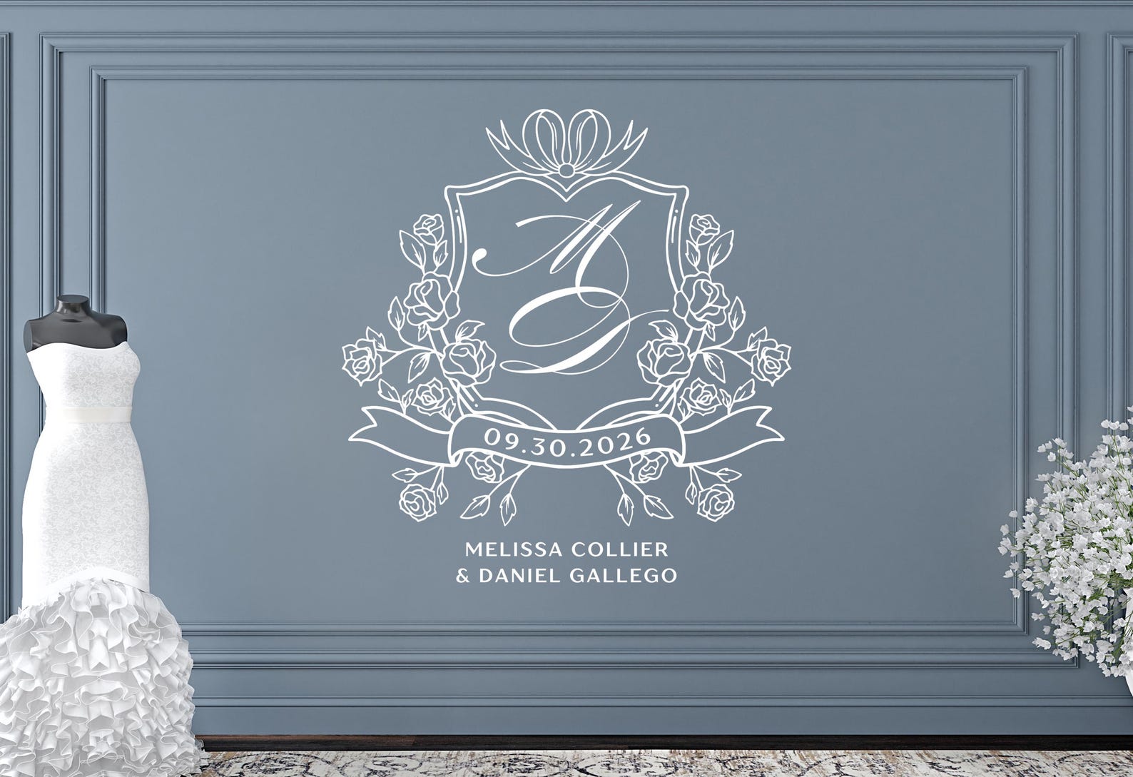Custom Wedding Crest Logo, Personalized Monogram Initials, Digital ...
