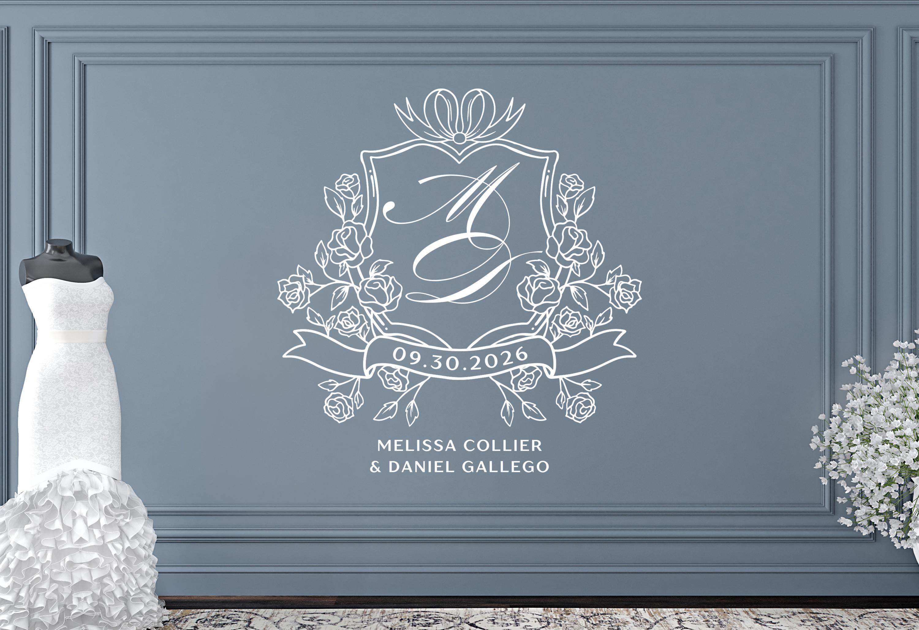 Custom Wedding Crest Logo, Personalized Monogram Initials, Digital ...