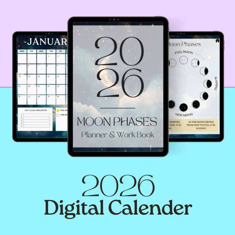 2026 Digital Planner Moon Phase Planner | Instant Download | Celestial ...