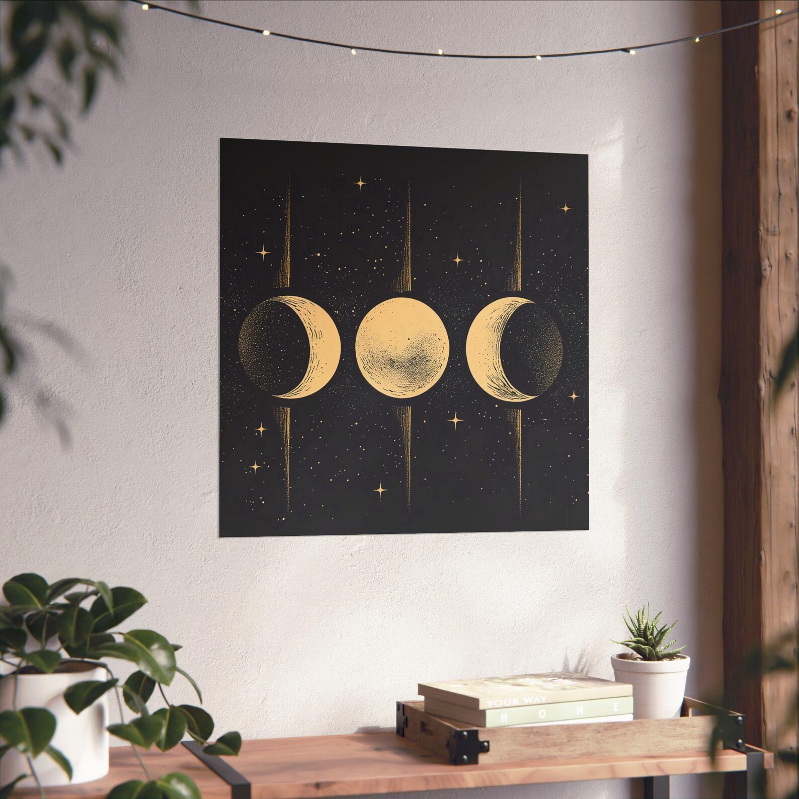 Triple Moon Goddess Magic Matte Poster - Hecate Wall Art, Quarter Moon ...