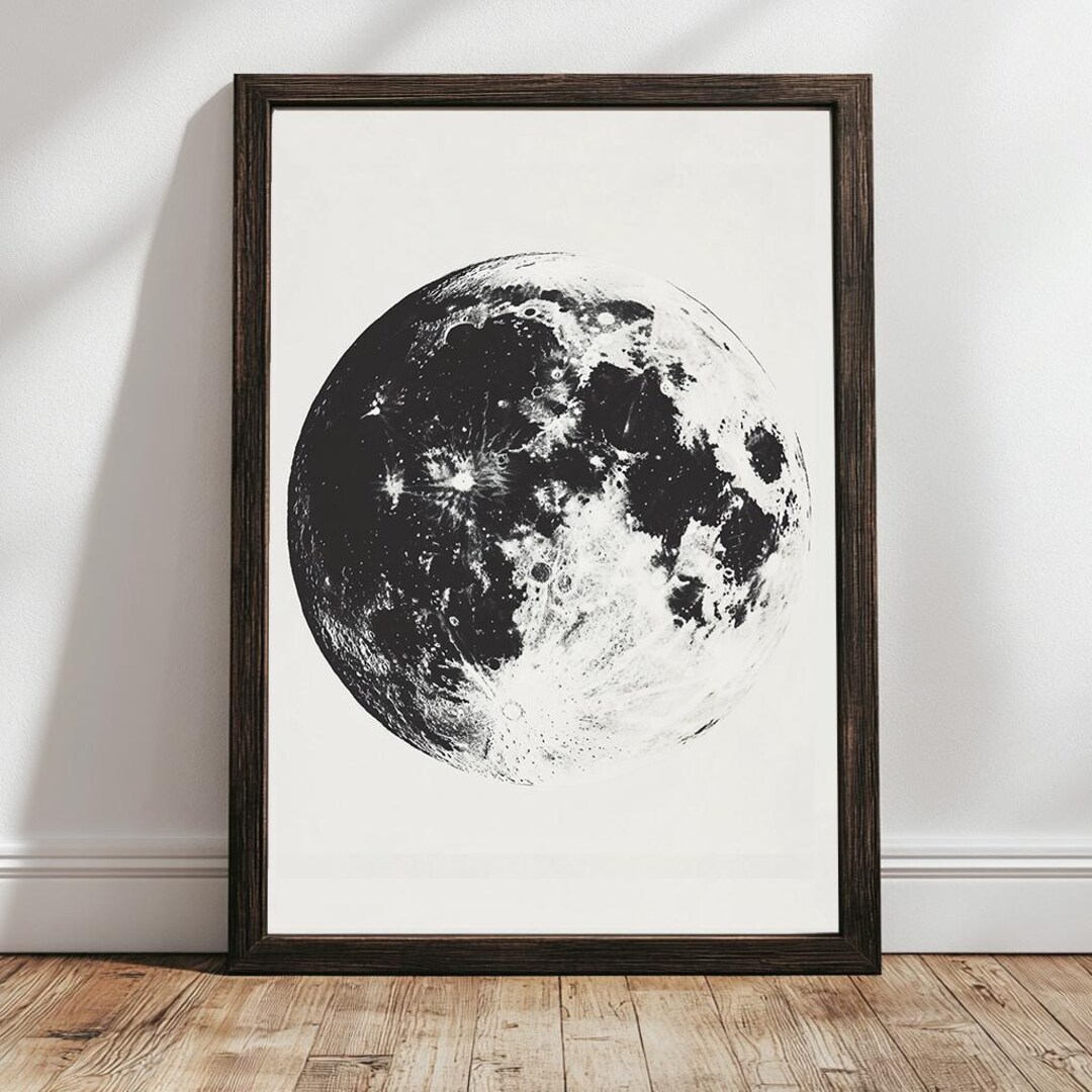 Minimalist Moon Modern Art Print Celestial Astronomy Astrology - Etsy