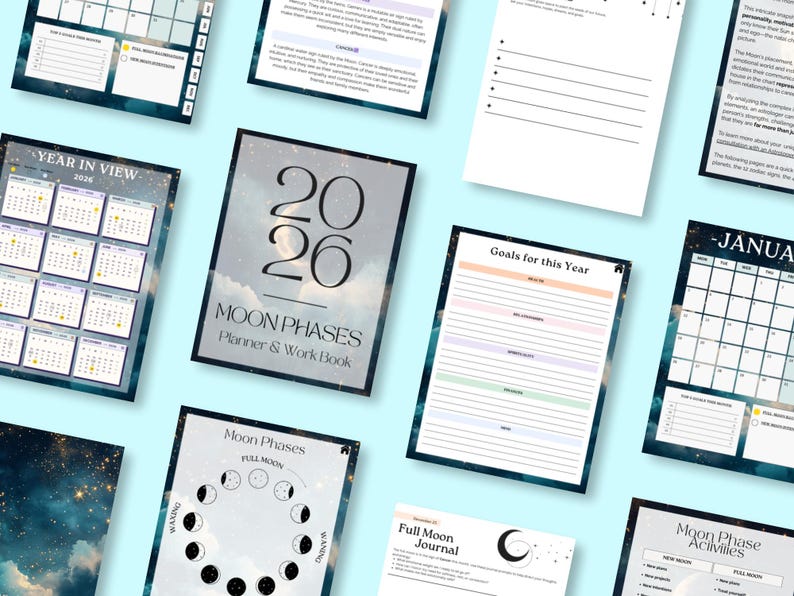2026 Digital Planner Moon Phase Planner | Instant Download | Celestial ...