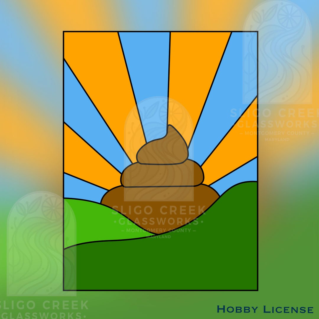 Pooprise - Sunrise Stained Glass Pattern - Sunrise Poop Pattern - Etsy