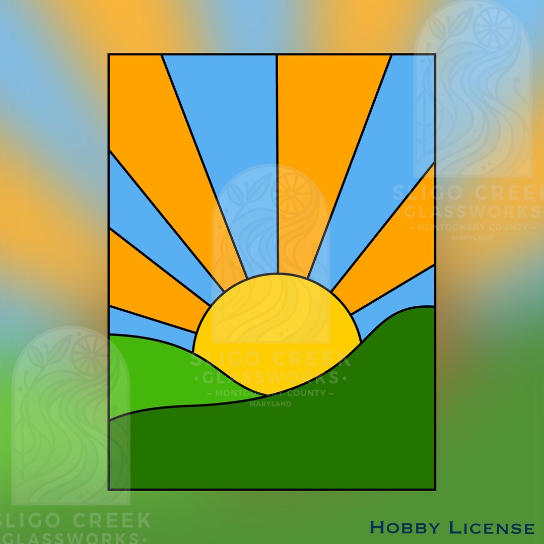 Sunrise Stained Glass Pattern – Beginner Suncatcher (PDF & SVG) - Etsy