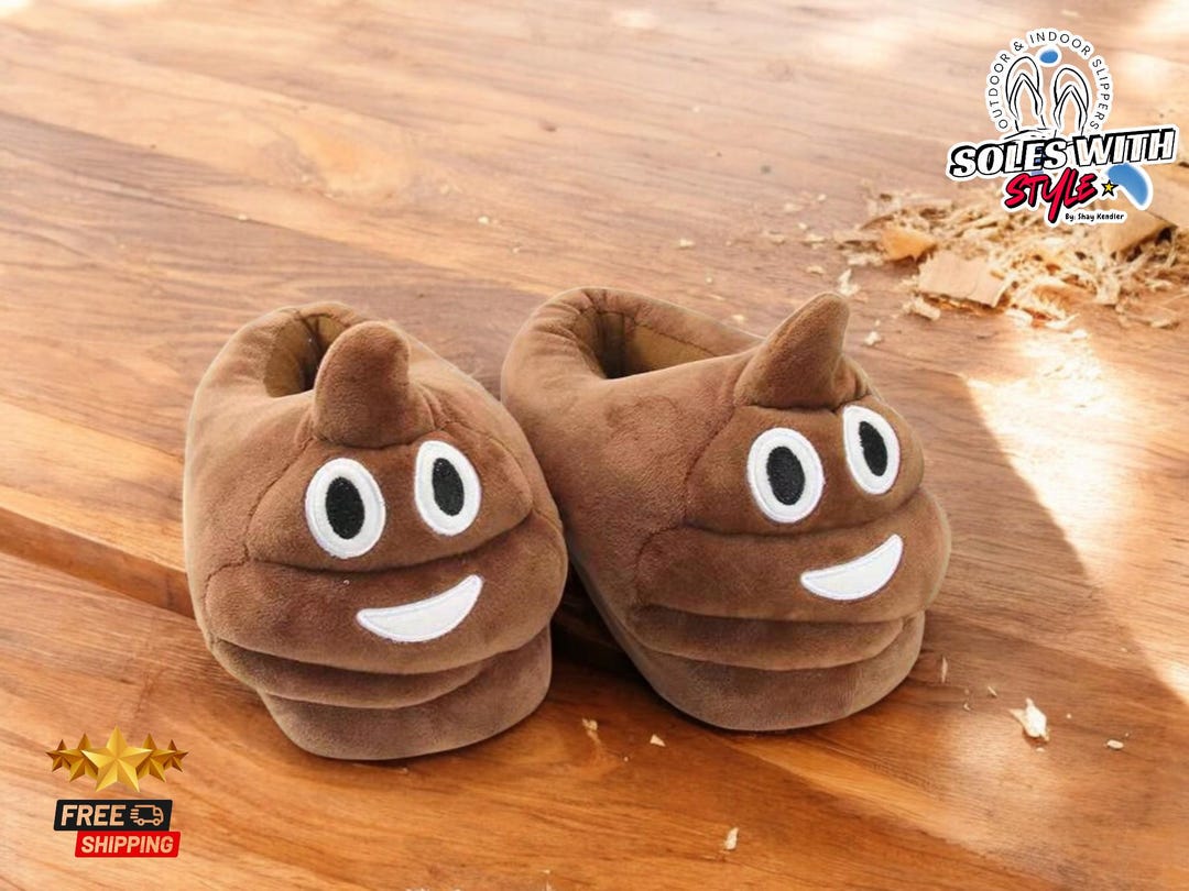 Poop Plush Slippers | Cozy Cartoon Slides | Soft Winter House Footwear ...