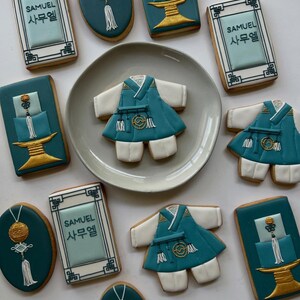 Modern Korean Dol Doljanchi Doljabi Hanbok Custom Cookie Set (boys ...