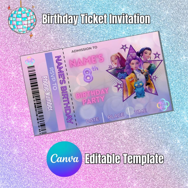 Kpop Demon Hunters Inspired Invitation - Editable Canva Template - Etsy ...
