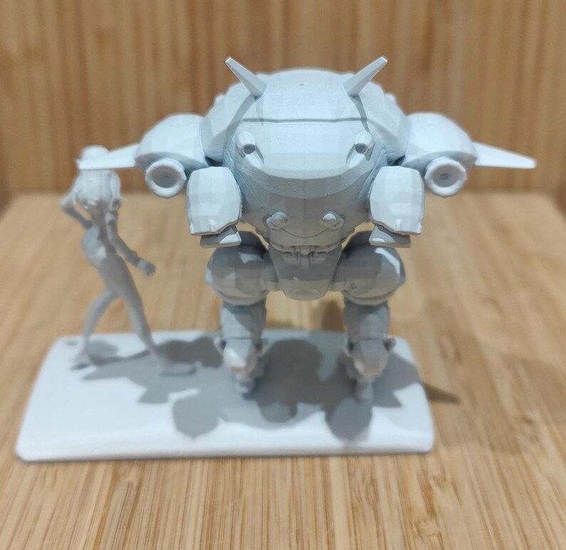 3D Printed Overwatch D.va and Meka Robot 8cm un-primed Grey - Etsy