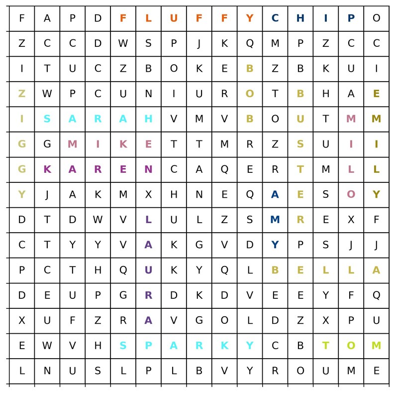 Custom Word Search Puzzle Personalized Brain Teaser Game for Any Theme ...