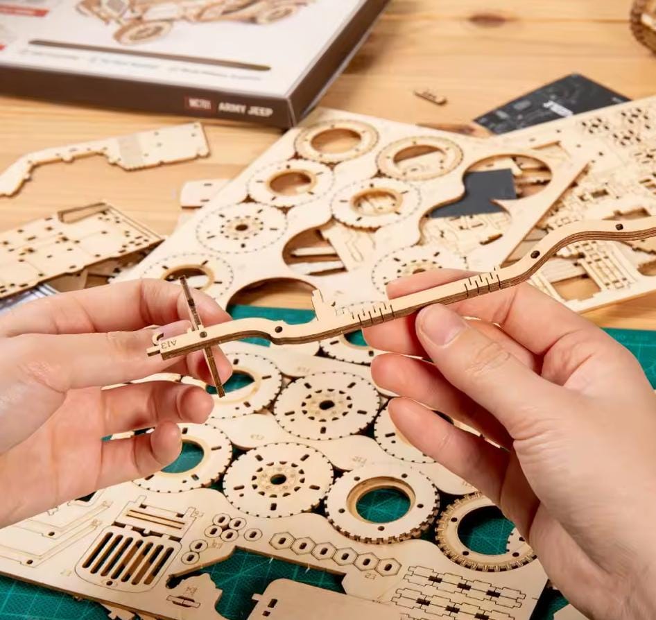 Classic Racecar Wooden Model 3D DIY Kit Creative Puzzle Toy Children's ...