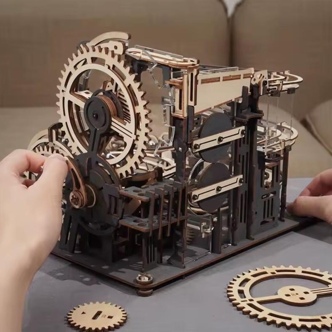 Wooden Marble Run DIY Set Wood Puzzle Building Model Assembly Kit - Etsy