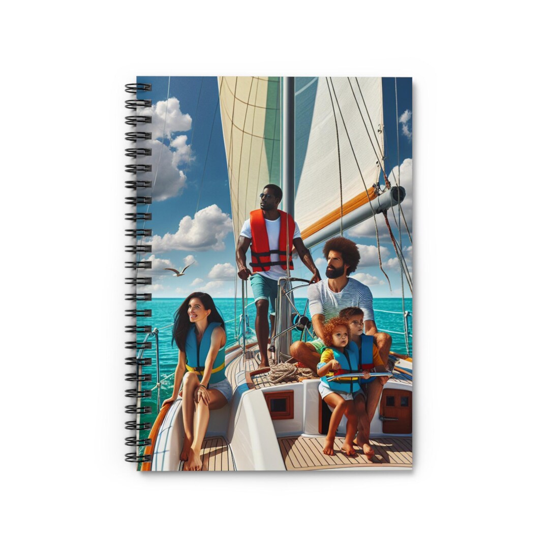 Spiral Notebook Family Sailing Adventure, Nautical Journal, Ocean Theme ...