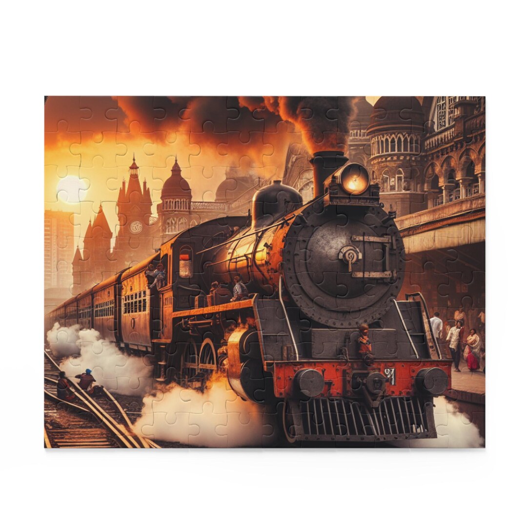 1800's Train Arriving in Mumbai Puzzle 120, 252, 500-piece - Etsy