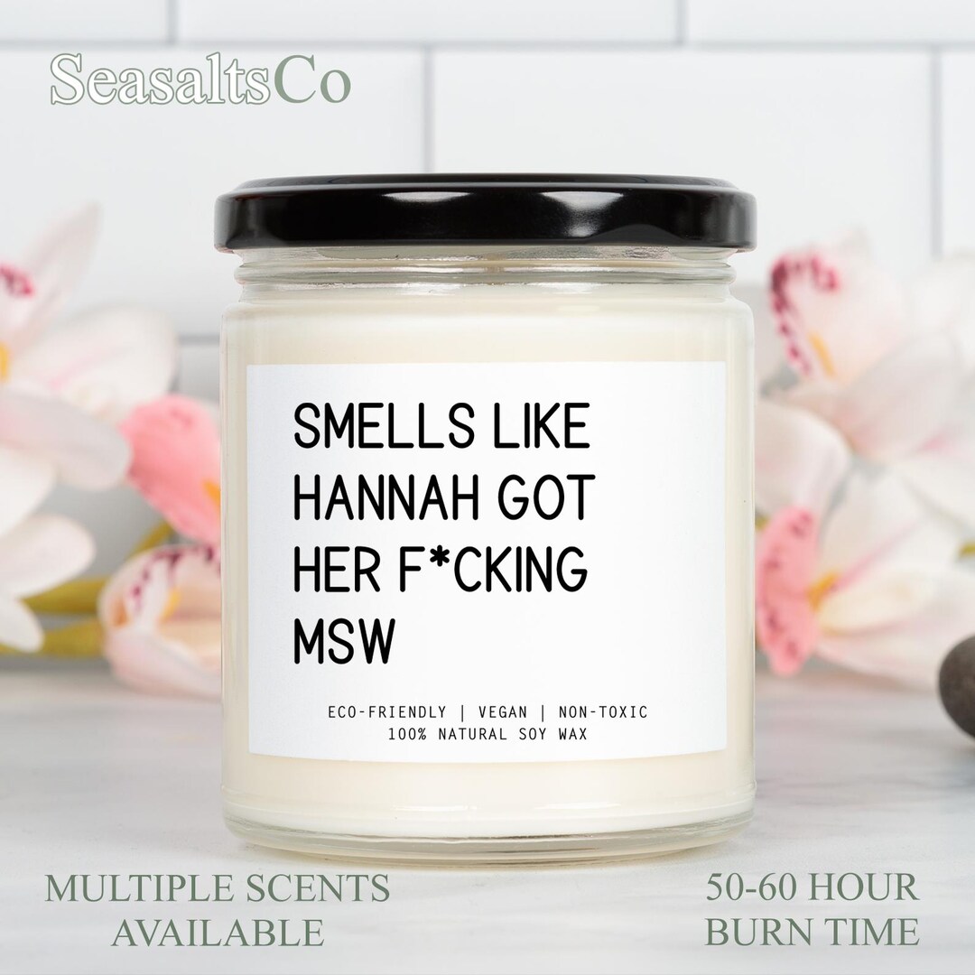 Personalized MSW Candle, Custom Social Worker Candle Gift, Social ...