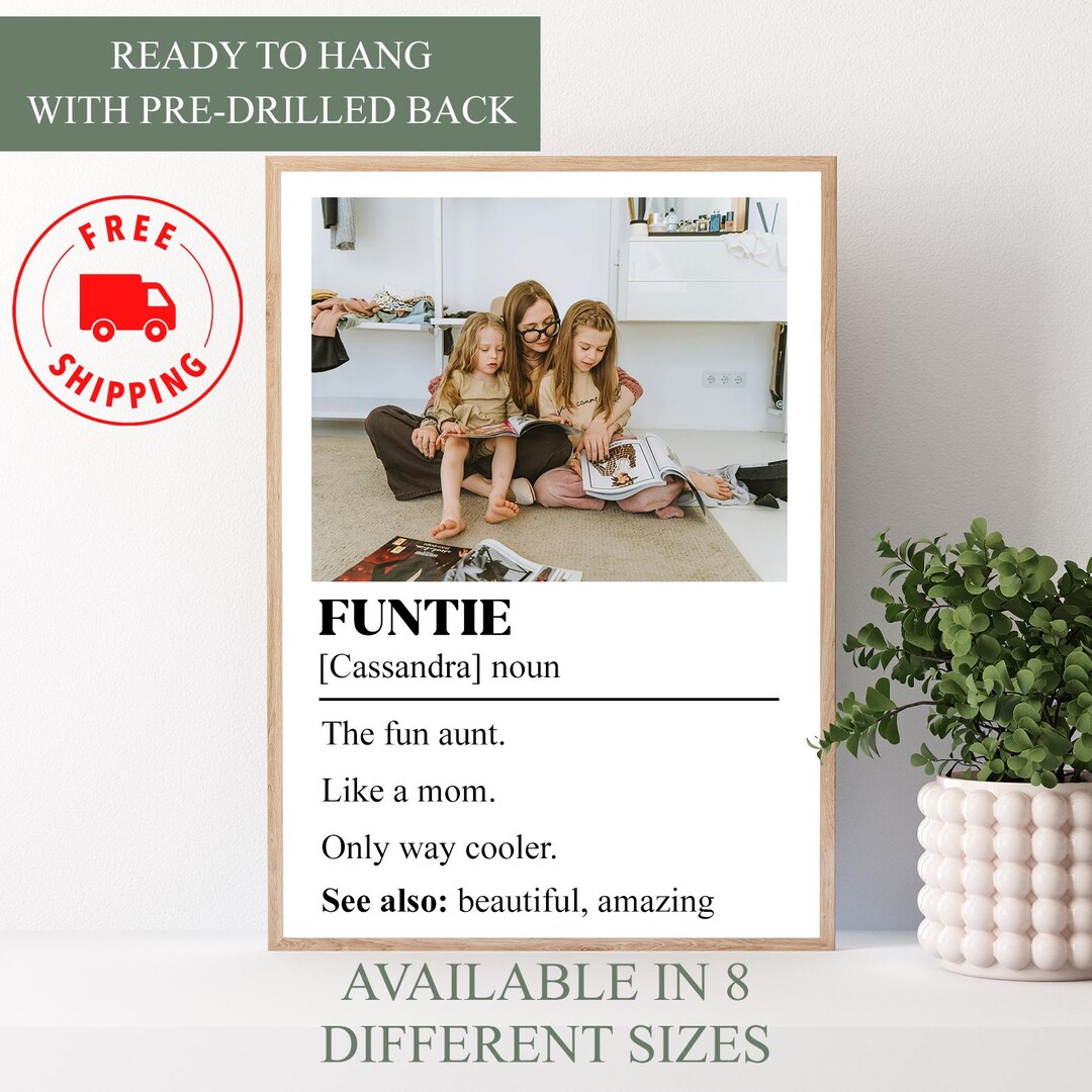 Funtie Definition Canvas Gift, Personalized Auntie Aunt Canvas Gift ...