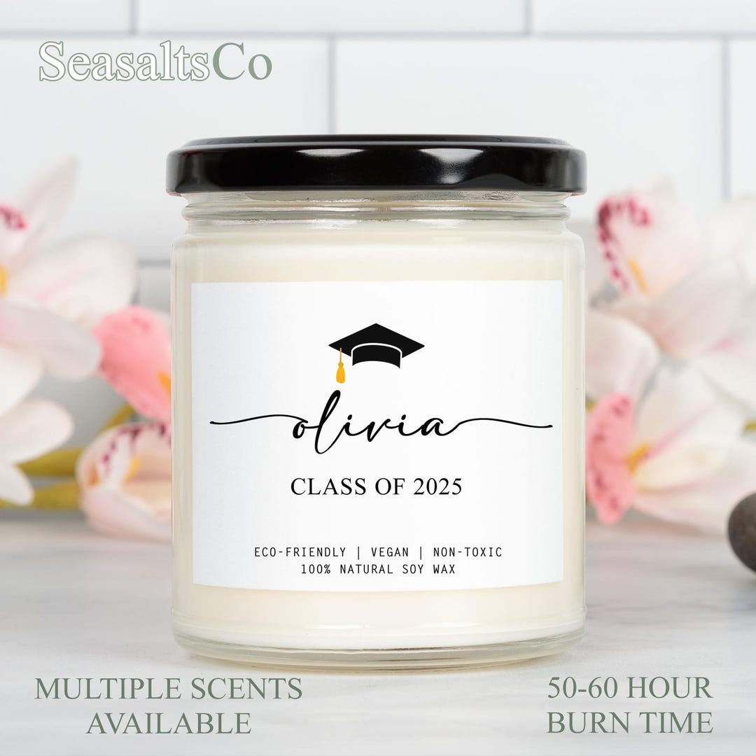 Personalized Graduation Gift, Custom Graduation Candle Gift, Masters ...