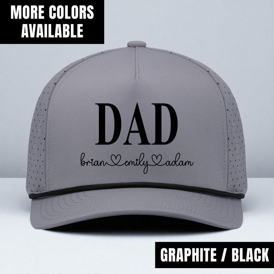 Dad Rope Hat With Kids Names, Personalized Dad Rope Hat, Dad Gift With ...