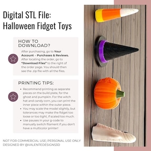 Halloween Spiral Fidget Toys STL Files: Ghost, Pumpkin, Witch Hat ...