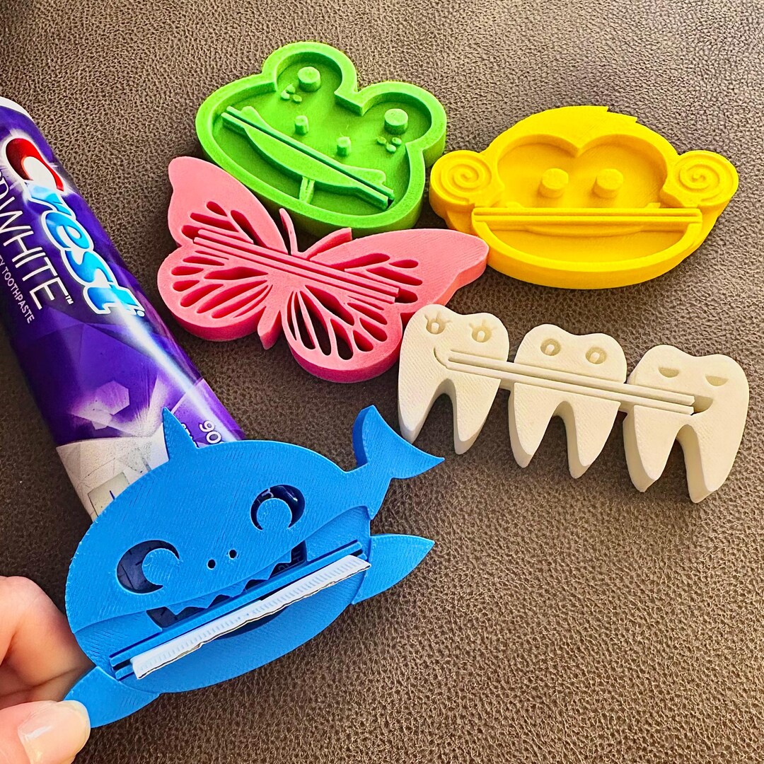 Toothpaste Squeezer | 5 Fun Colorful Options | Shark, Butterfly, Monkey ...