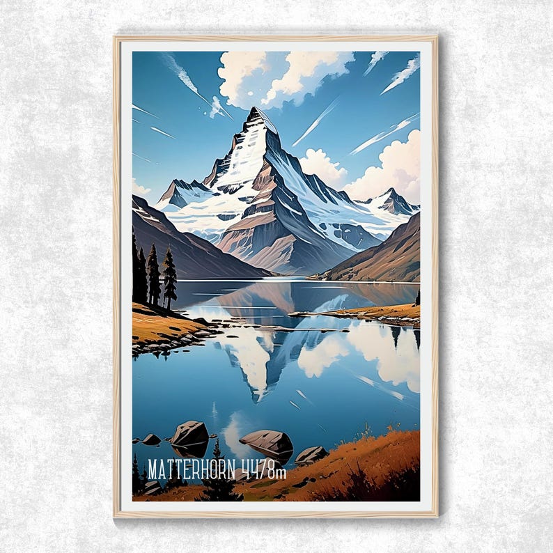 Matterhorn Print, Alpine Decor, Swiss Alps, Switzerland Poster ...
