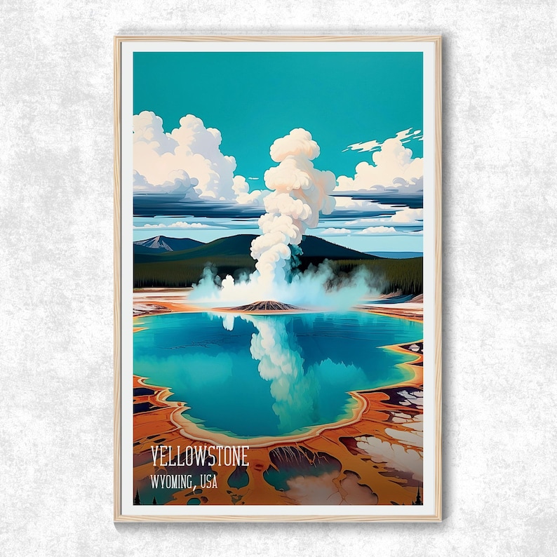 Yellowstone National Park Travel Wall Art, USA Parks Print, United ...