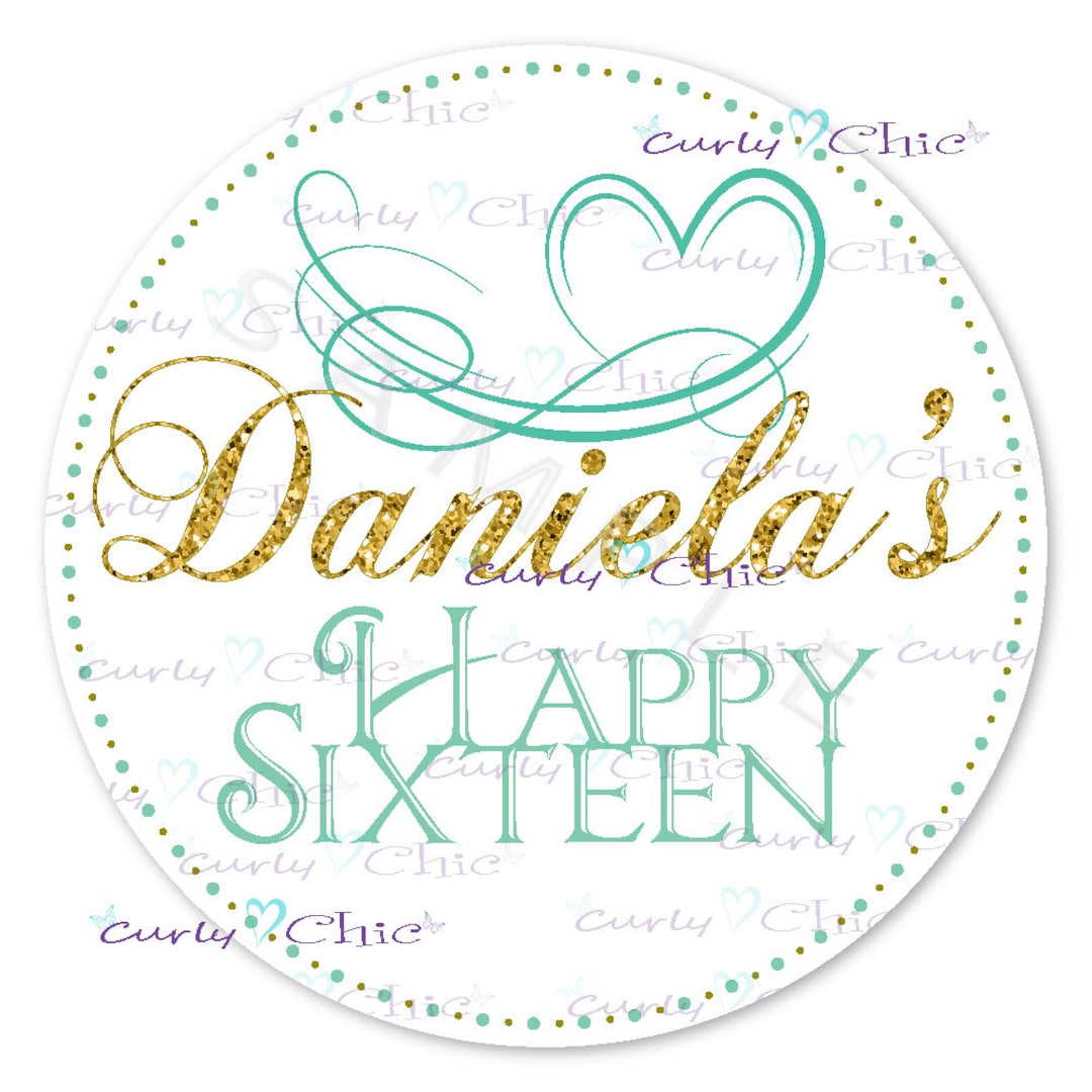 Sweet Sixteen Labels teen Birthday Favor Tags Quinceanera Stickers ...
